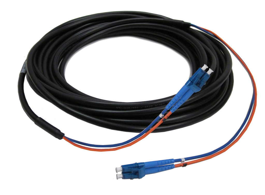 INDOOR/OUTDOOR FIBER JUMPER, SINGLE MODE 2 FIBERS LC DUPLEX- LC DUPLEX ...